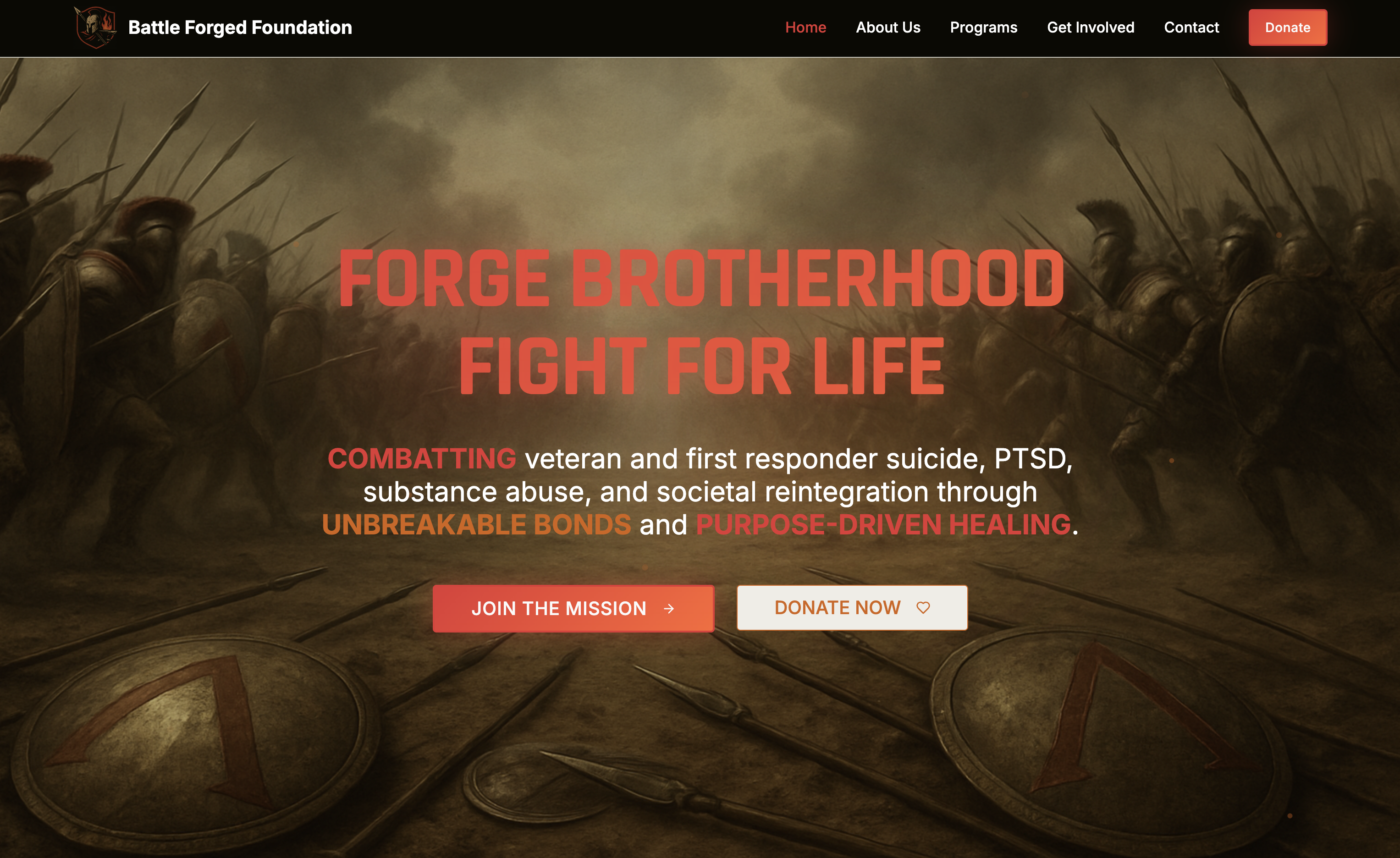 Battle Forged Foundation Website Design | Non-Profit Web Design ...